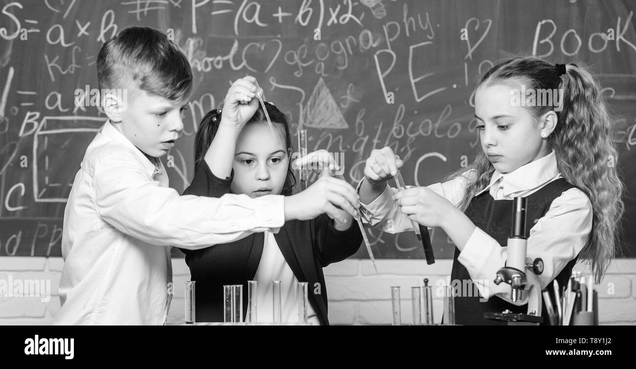 biology experiments with microscope. Chemistry science. Lab with ...