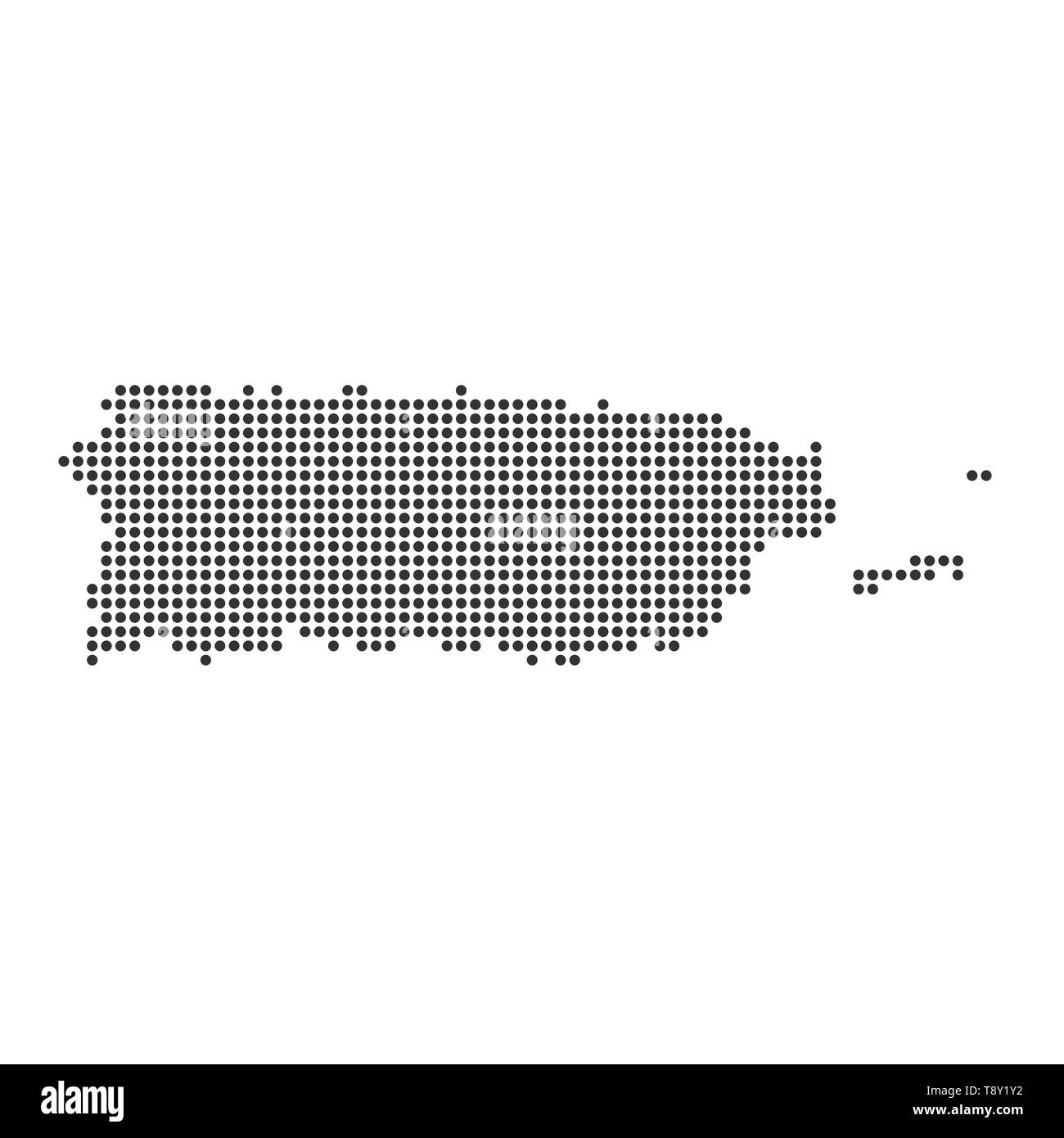 Puerto rico vector outline map Black and White Stock Photos & Images ...