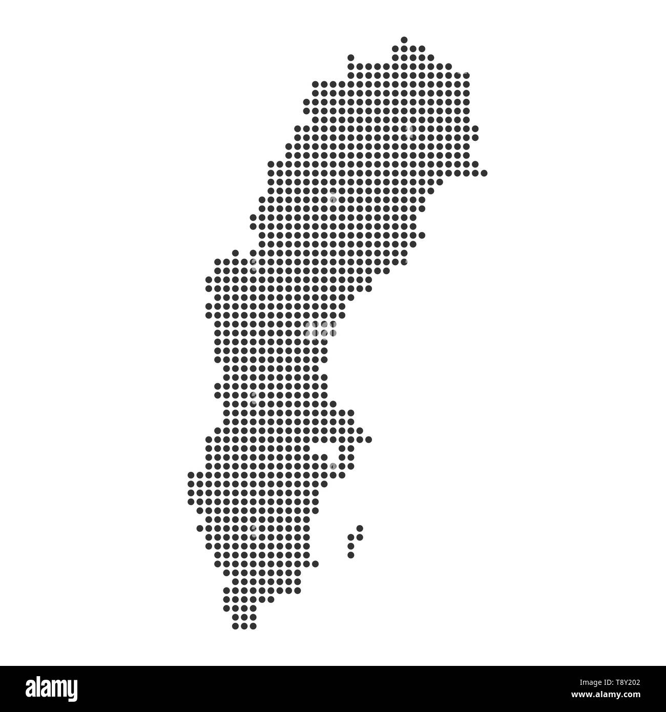 Illustrated map of sweden Stock Vector Images - Alamy