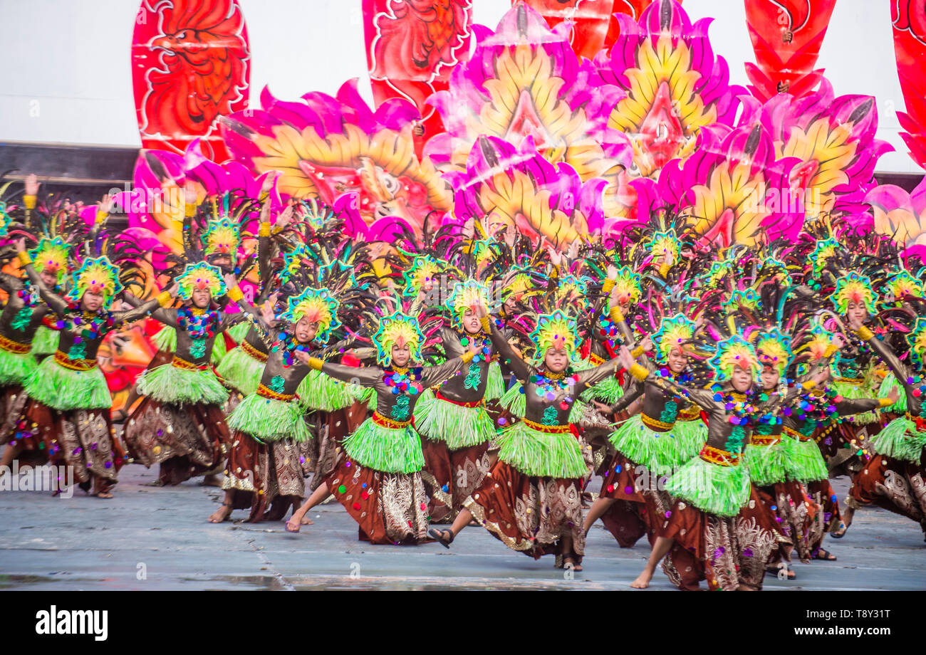 Participants in the Sinulog festival in Cebu city Philippines Stock ...