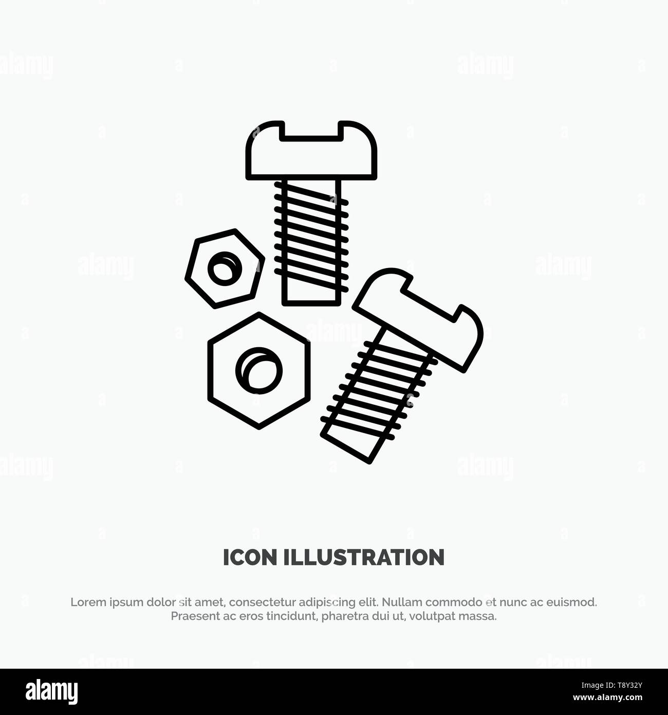 Bolt nut icon hi-res stock photography and images - Alamy