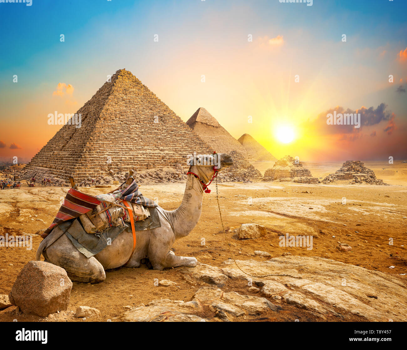 Pyramids by sunset hi-res stock photography and images - Alamy