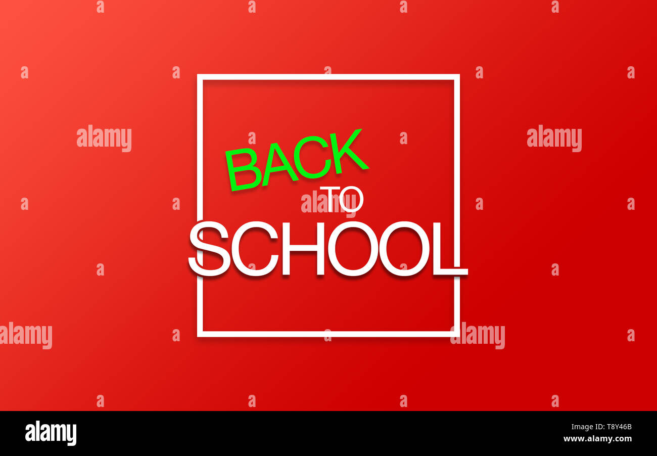 Back to school red background Stock Photo - Alamy