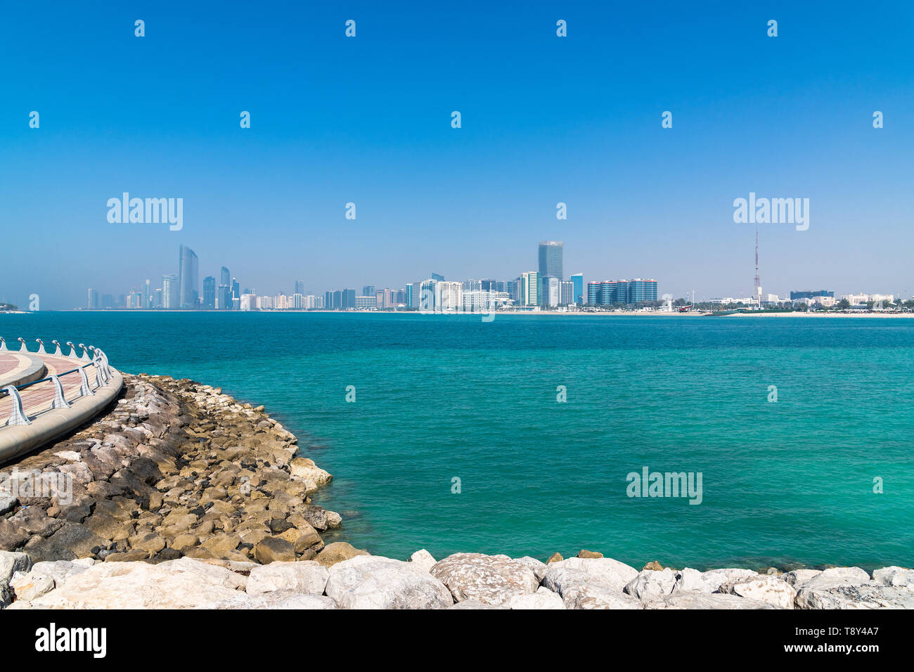 View of Abu Dhabi from the Arabian Gulf, UAE Stock Photo - Alamy