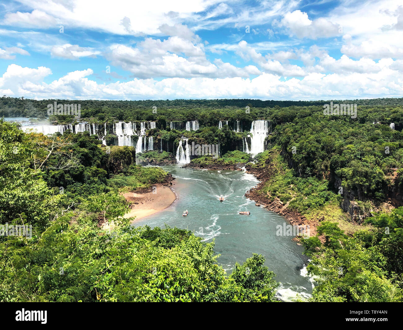 Iguazu Falls are one of the world's famous natural waterfalls, on the ...