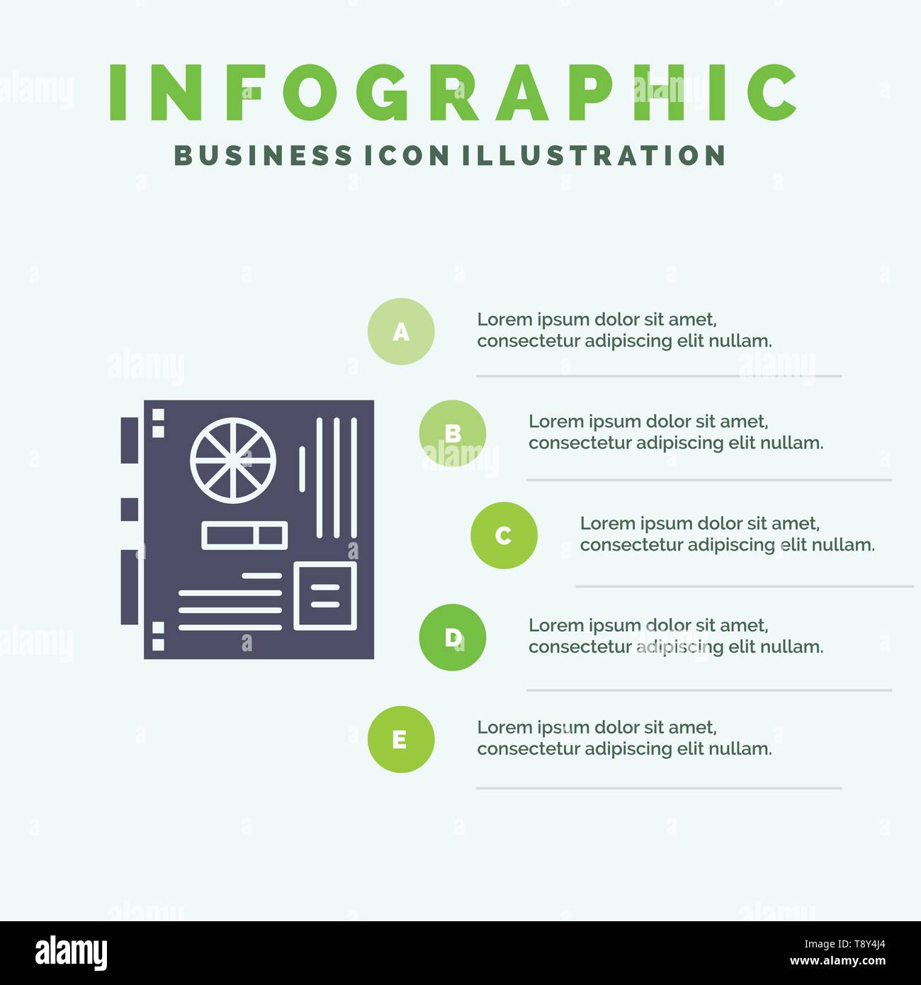 Computer hardware infographics motherboard cpu hi-res stock photography ...