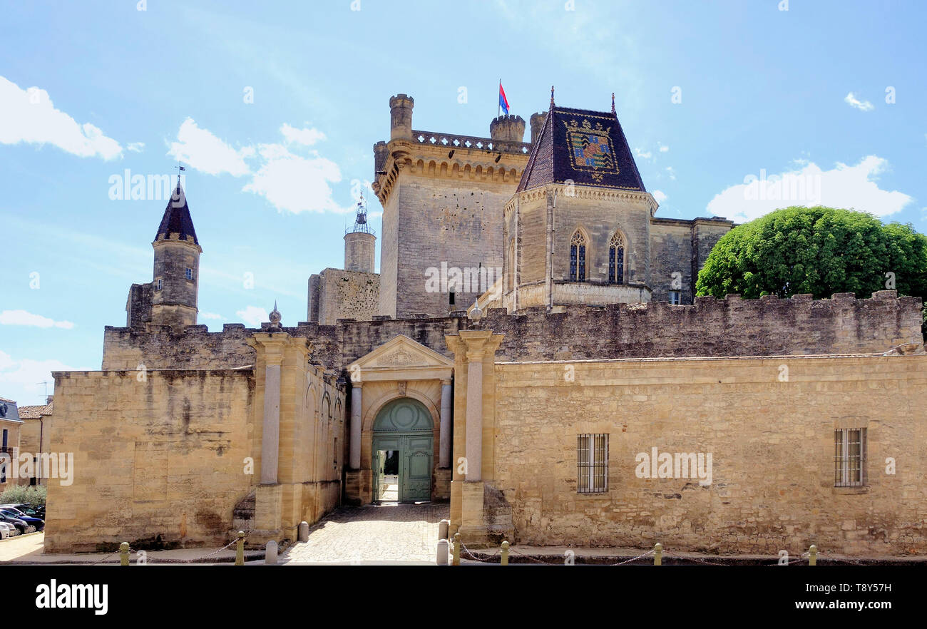 The castle of the dukes of Uzès in southern France Stock Photo - Alamy