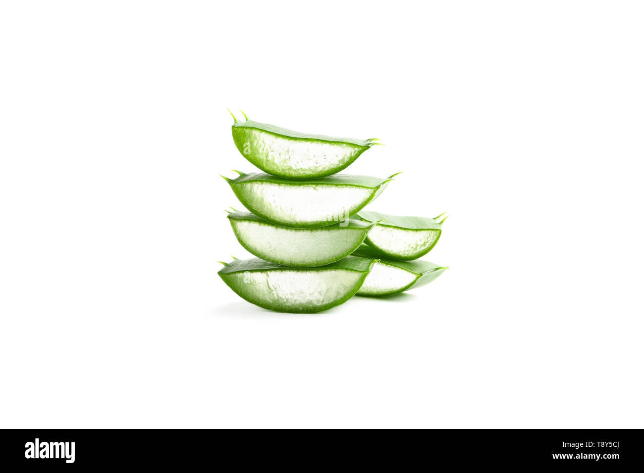 Aloe vera slices isolated on white background. Herbal medicine Stock ...