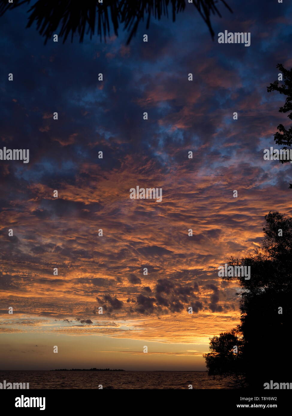 Colorful sunset in early Fall Stock Photo - Alamy