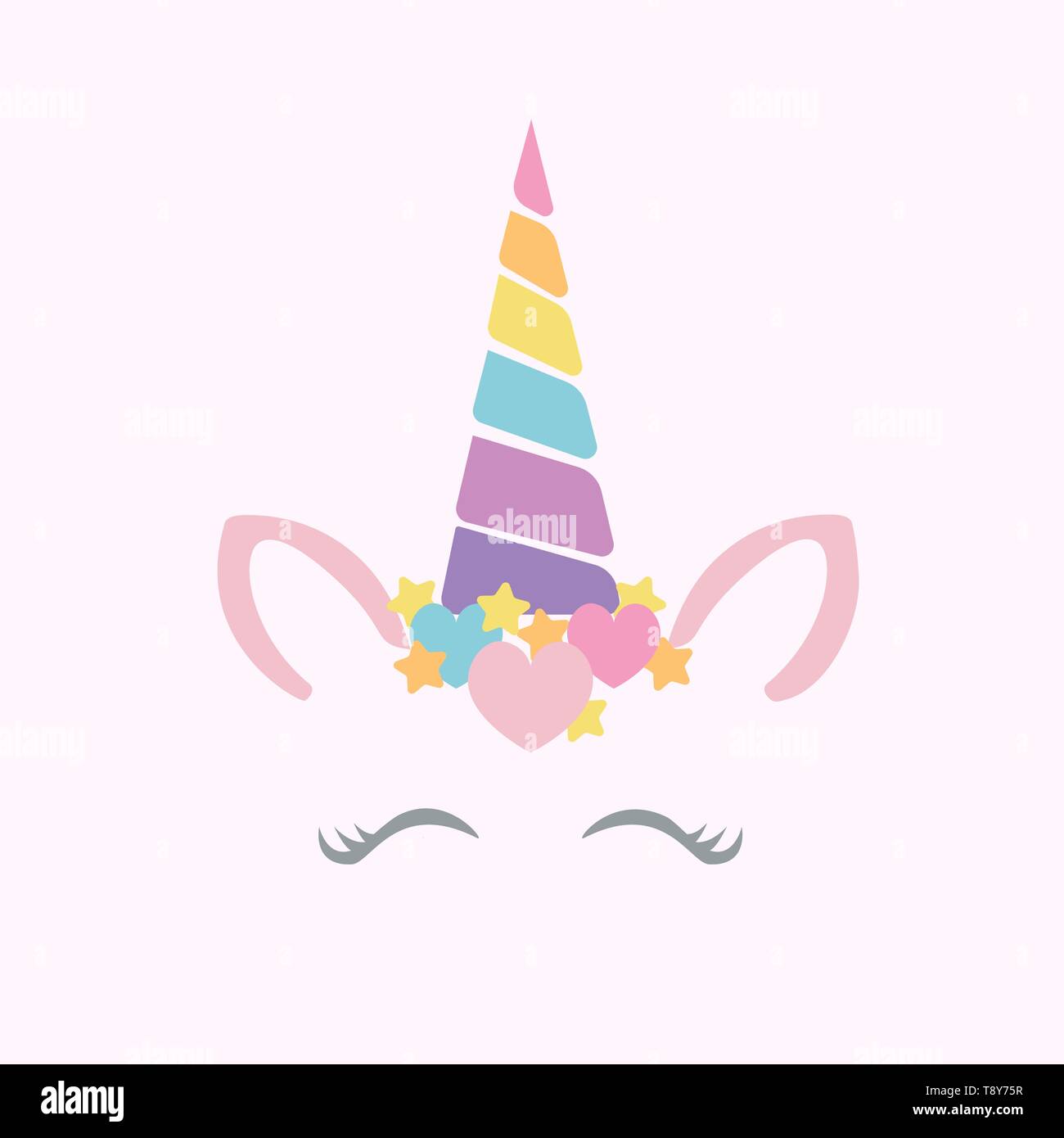 Happy unicorn face vector Stock Vector Image & Art - Alamy