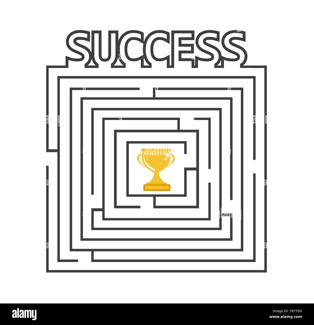 Success concept graphic design vector. Labyrinth game maze way to success Stock Vector Image ...