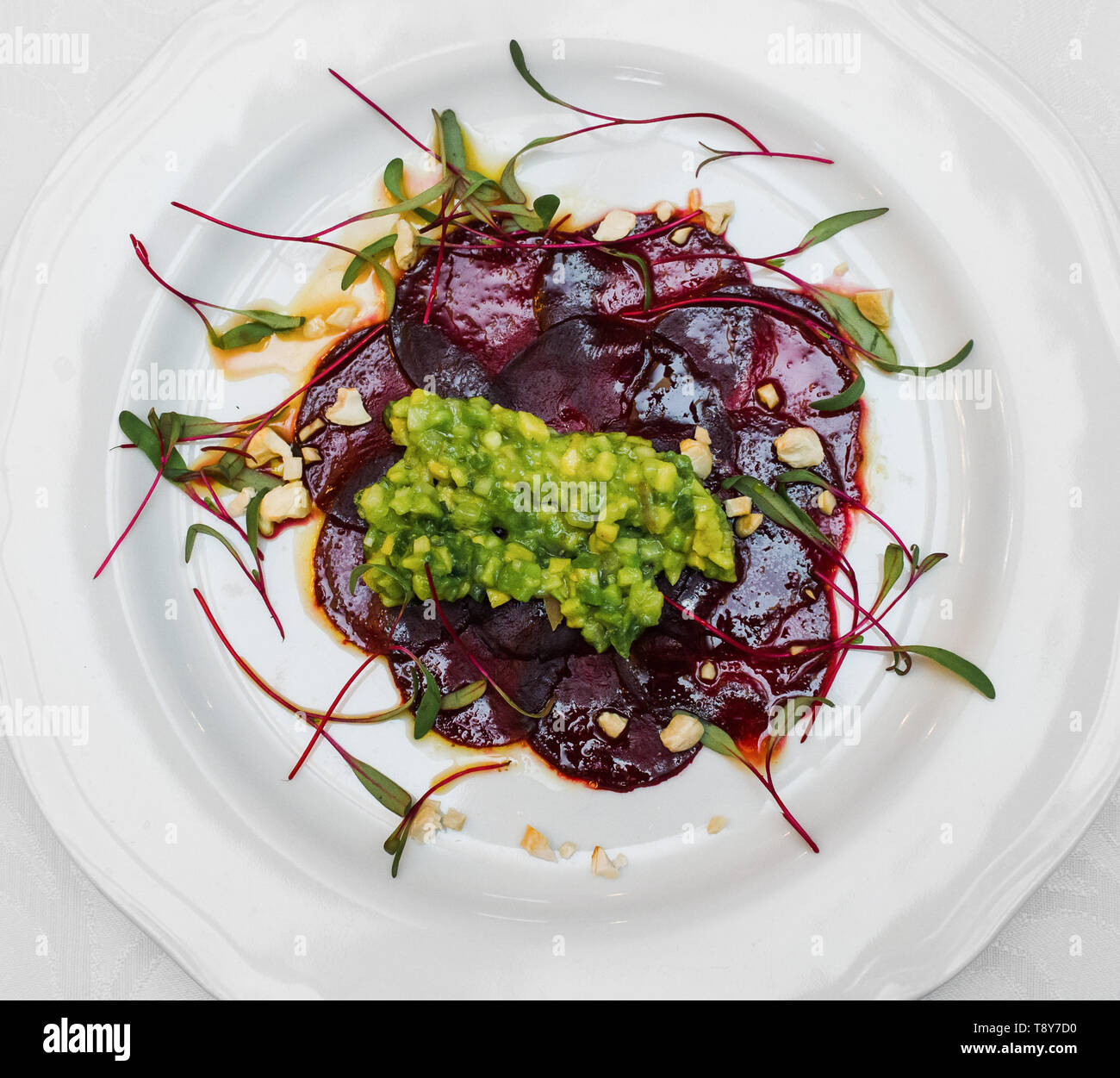 vegan gluten-free avocado salsa, beetroot carpaccio, emulsion from ...