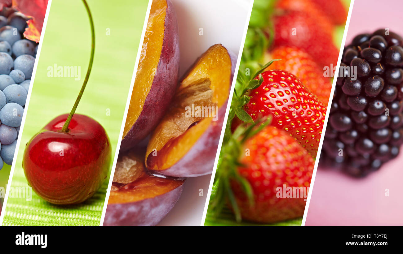 Various colorful varieties of fruit as headers background Stock Photo ...