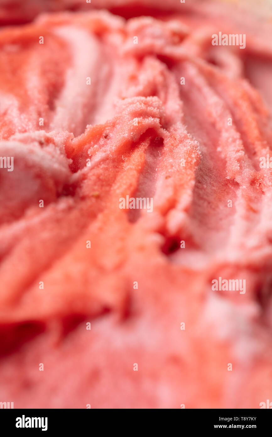 Texture of a fresh red strawberry ice cream as a background Stock Photo ...