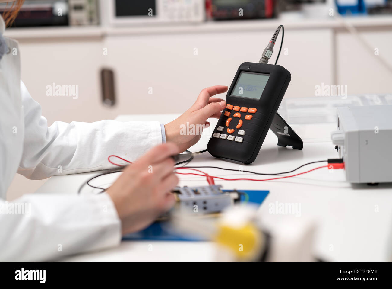 Debugging of electronic circuit Board Stock Photo - Alamy