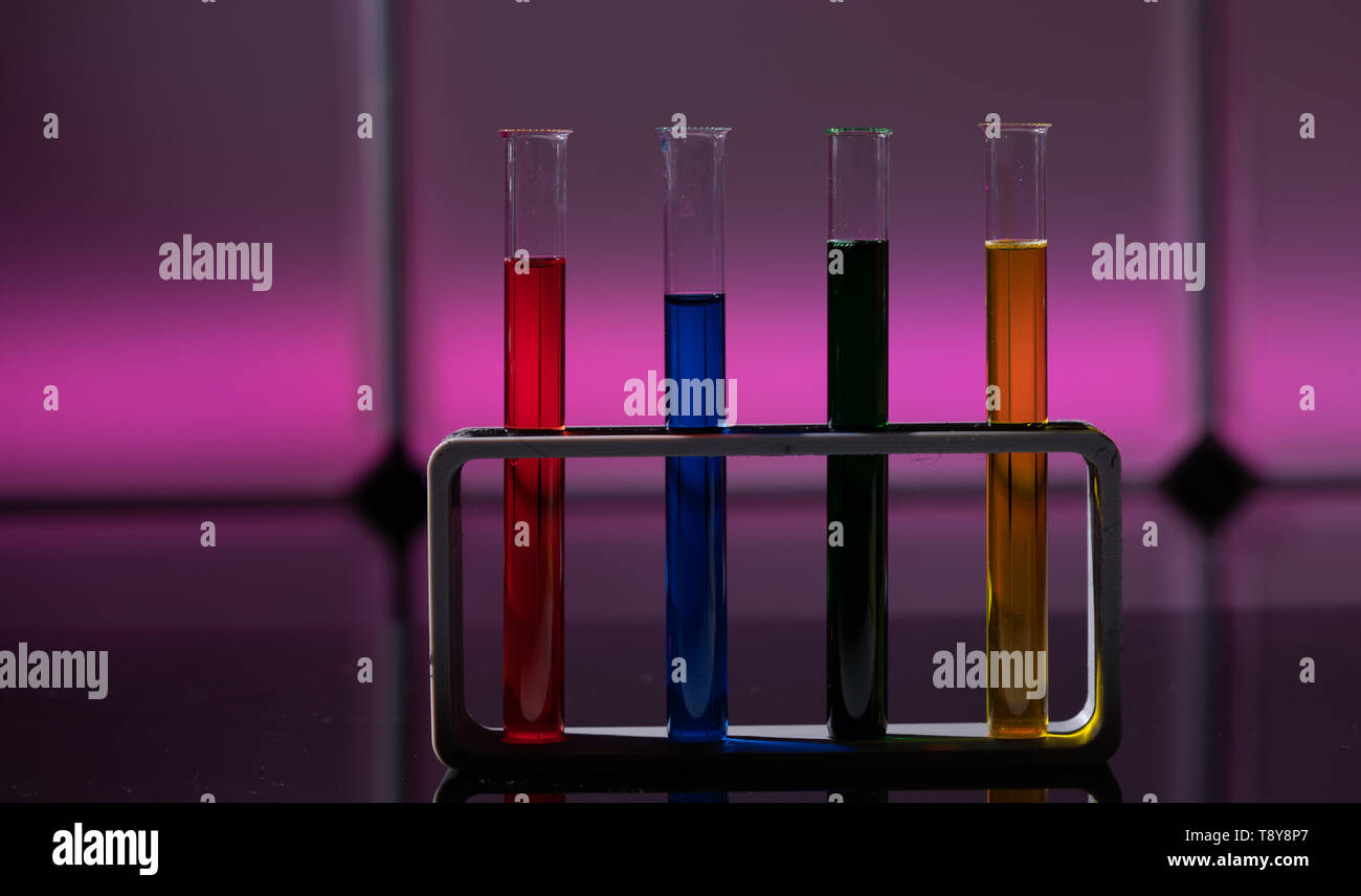 flasks and test tubes in a chemistry laboratory Stock Photo - Alamy