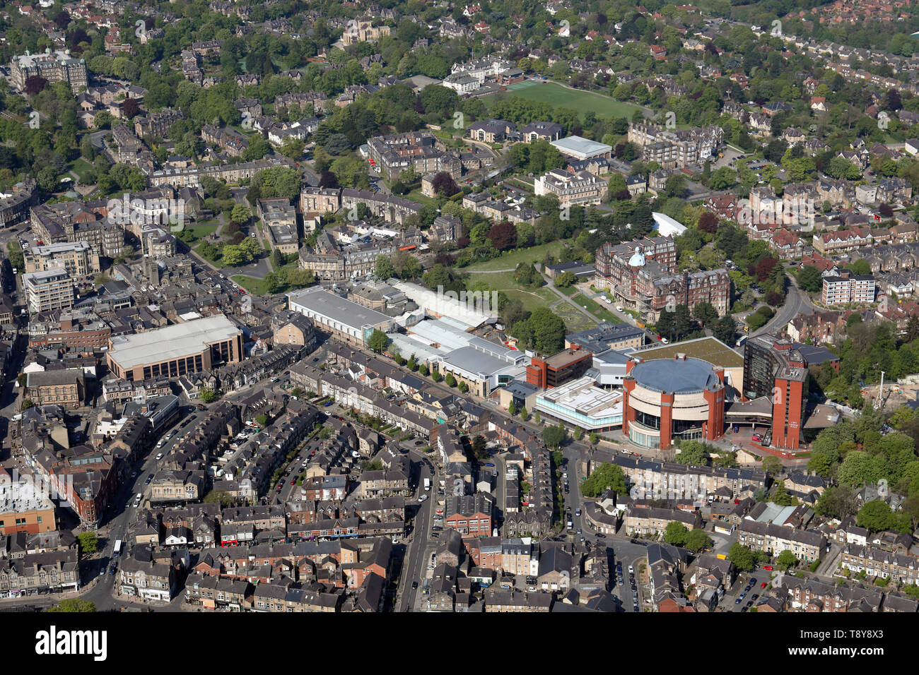 aerial view of Harrogate town centre, North Yorkshire Stock Photo - Alamy