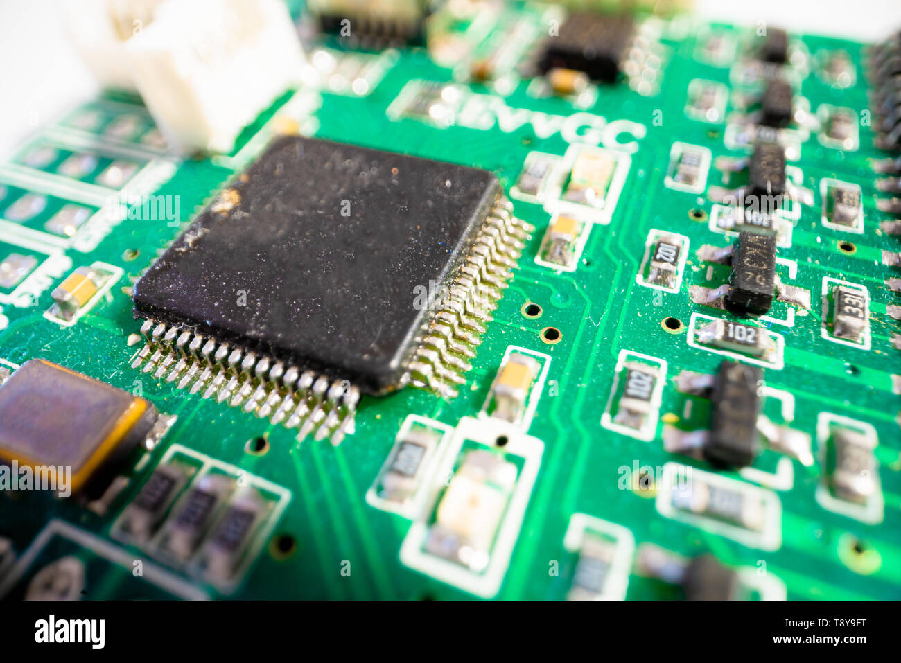 electronic PCB garbage as background from recycle industry and old ...