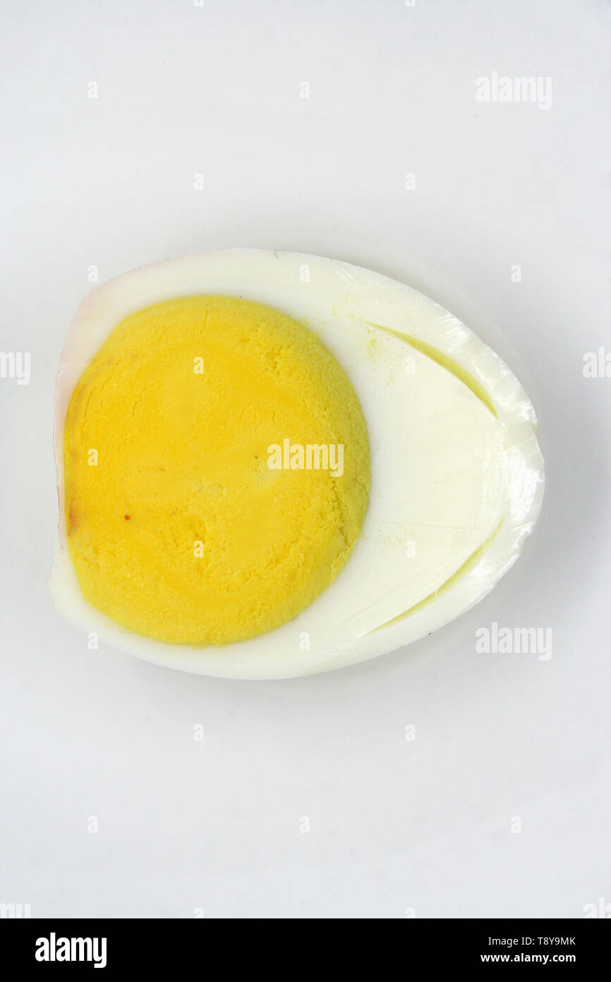 Boiled egg on a white background. Easter egg as a breakfast. Perfect ...