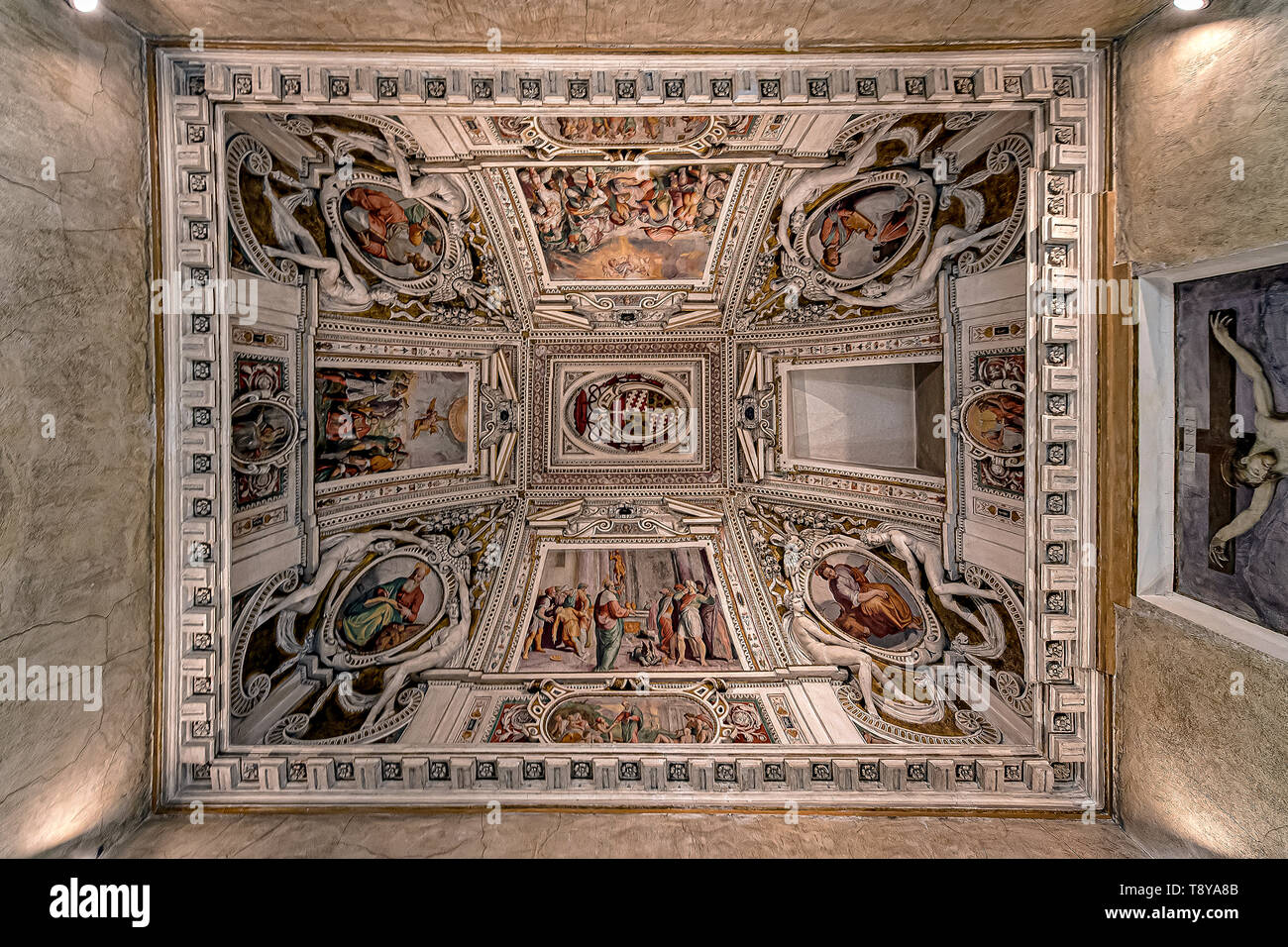 The ceiling, decorated by Santi di Tito, of the chapel at the first ...
