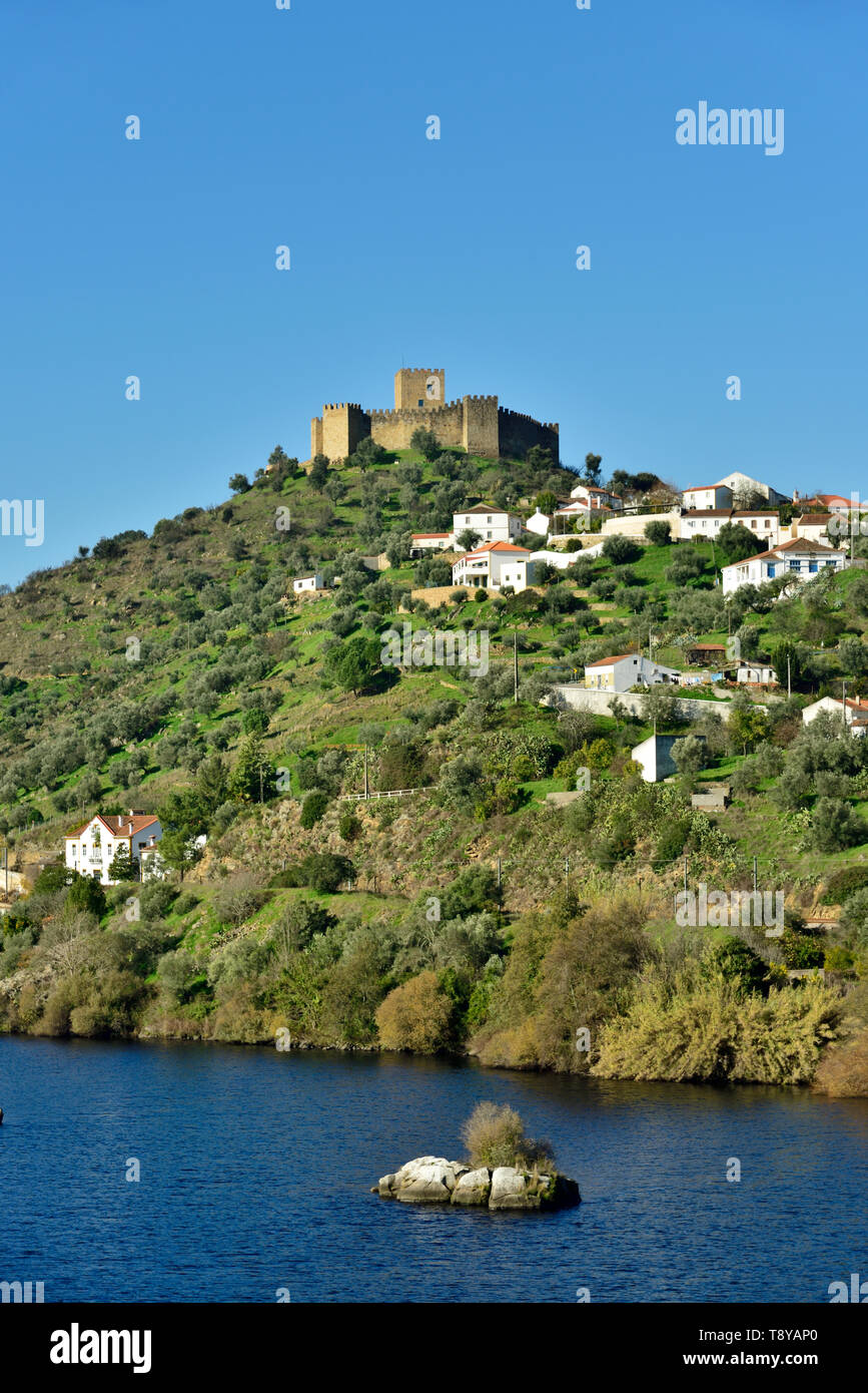 The 13th century castle of the fortified medieval village of Belver ...