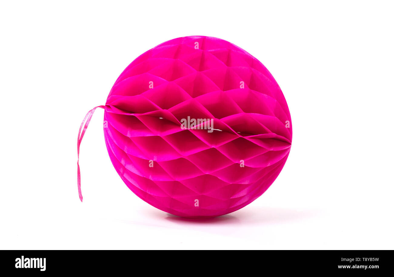 Colorful honeycomb round paper ball isolated on white background Stock ...