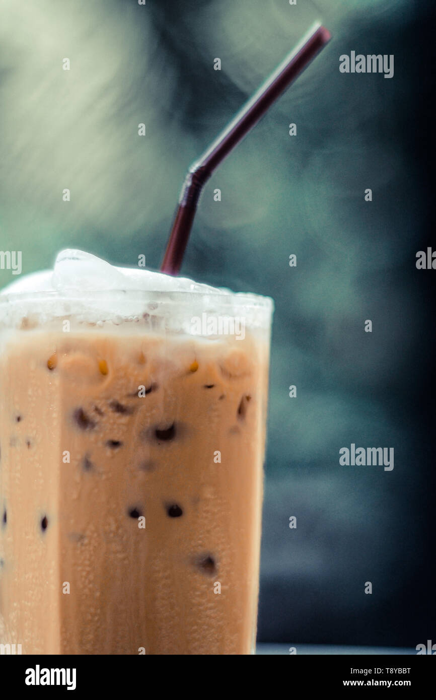 Cold-Brewed Iced Coffee green nature background Stock Photo - Alamy