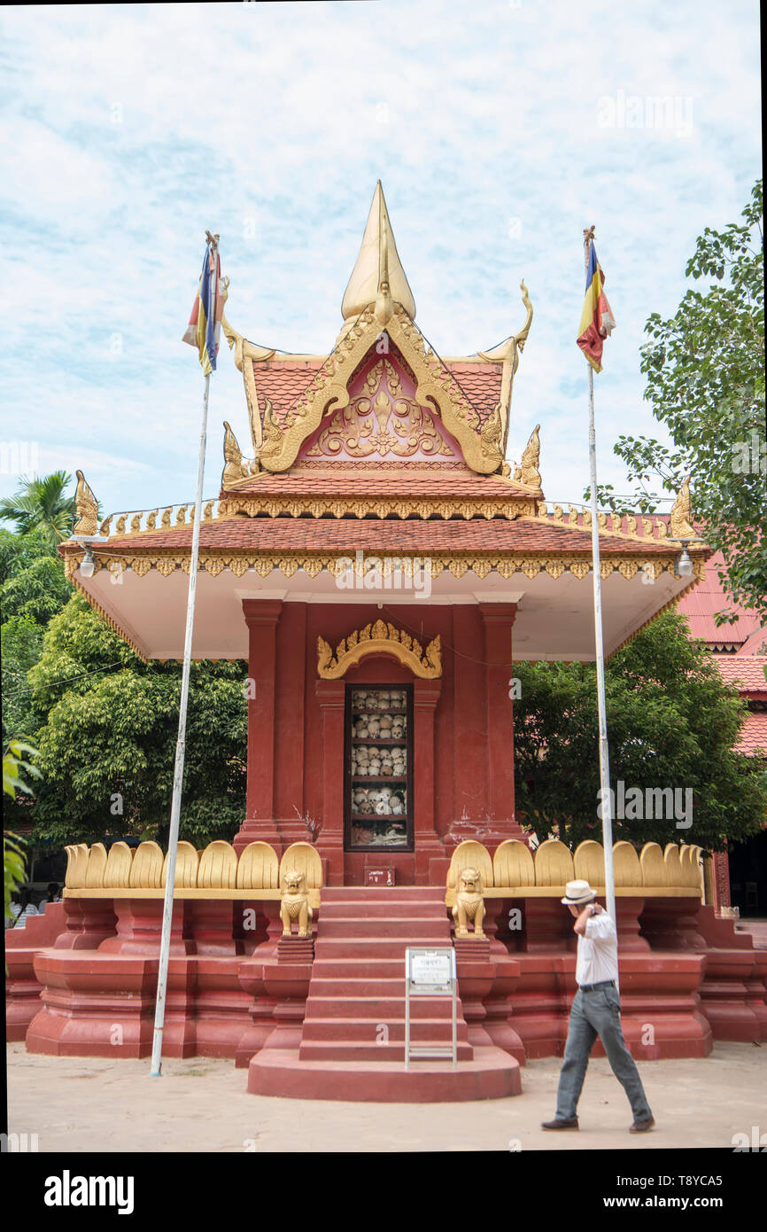 the Wat Thmey or Killing Fieldsof the red khmer in the city of Siem ...