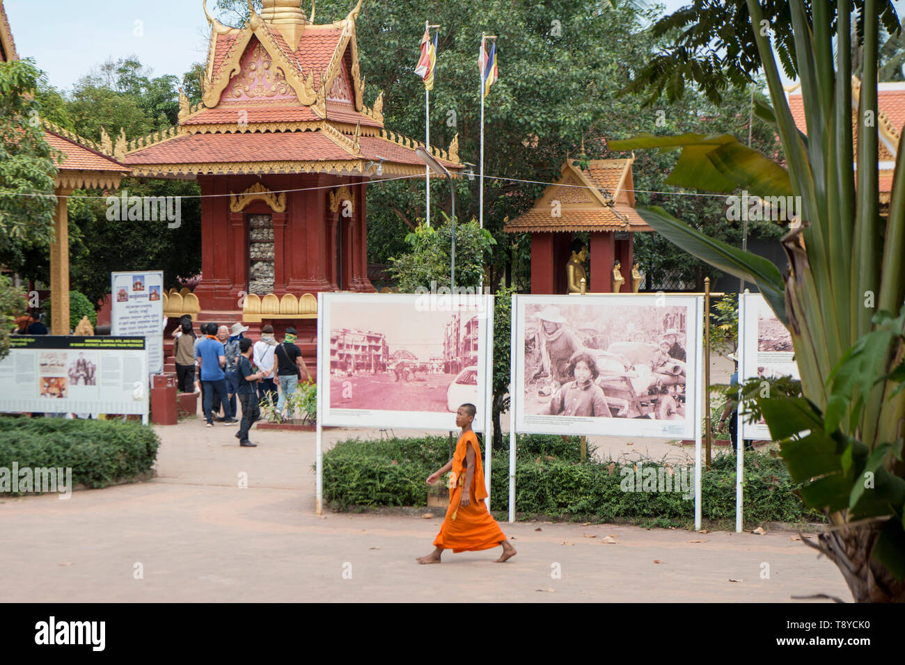 the Wat Thmey or Killing Fieldsof the red khmer in the city of Siem ...