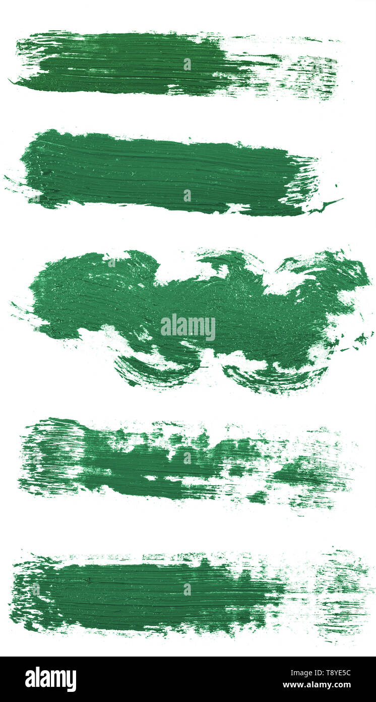 Smear of green paint isolated on white. Set Stock Photo - Alamy