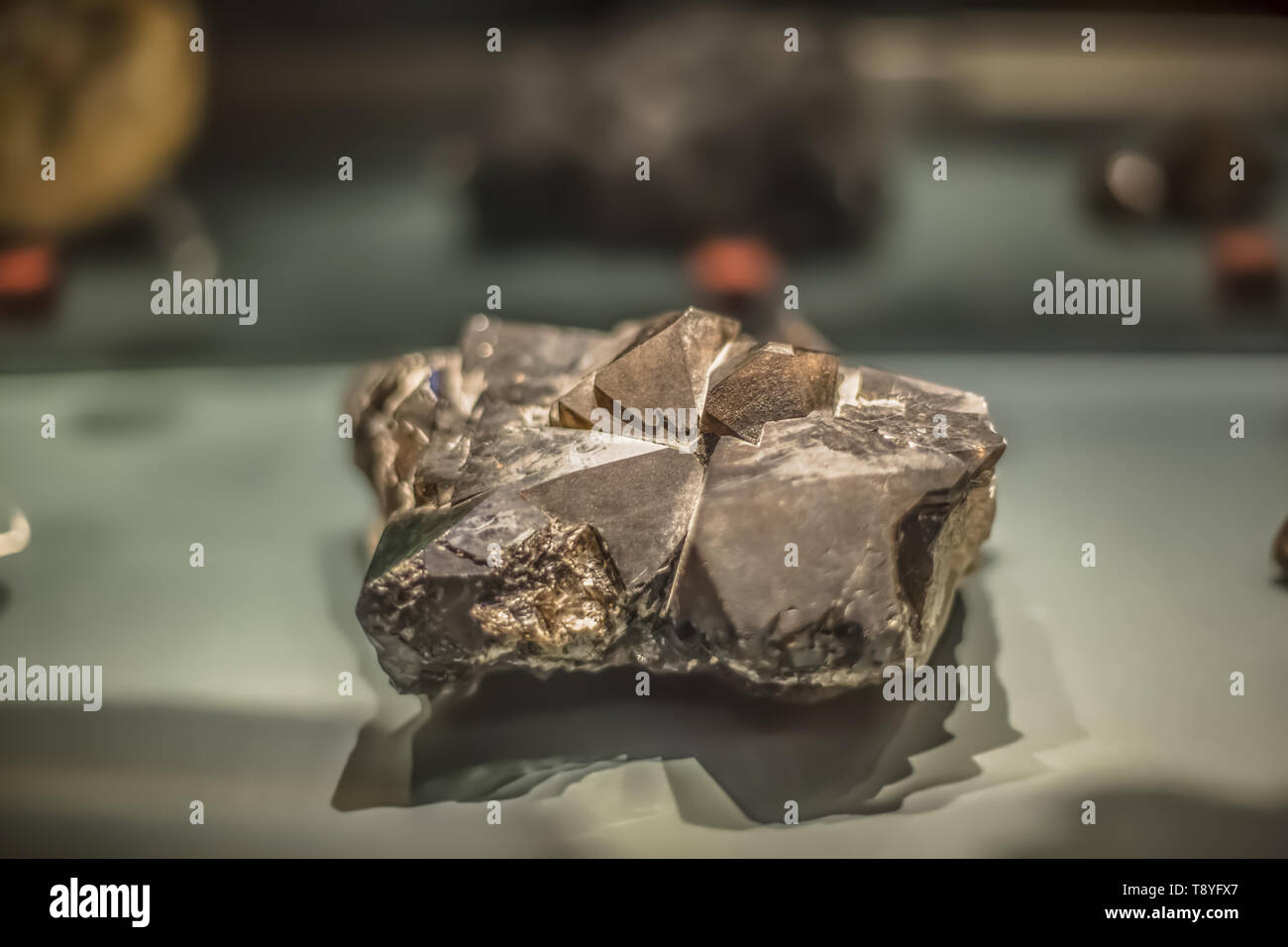 Detailed view of a mineral stone on blurred background Stock Photo - Alamy