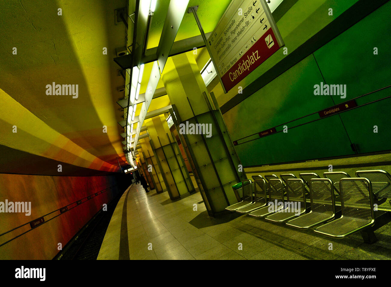 Colorful subway station Candidplatz in Munich, Germany Stock Photo - Alamy