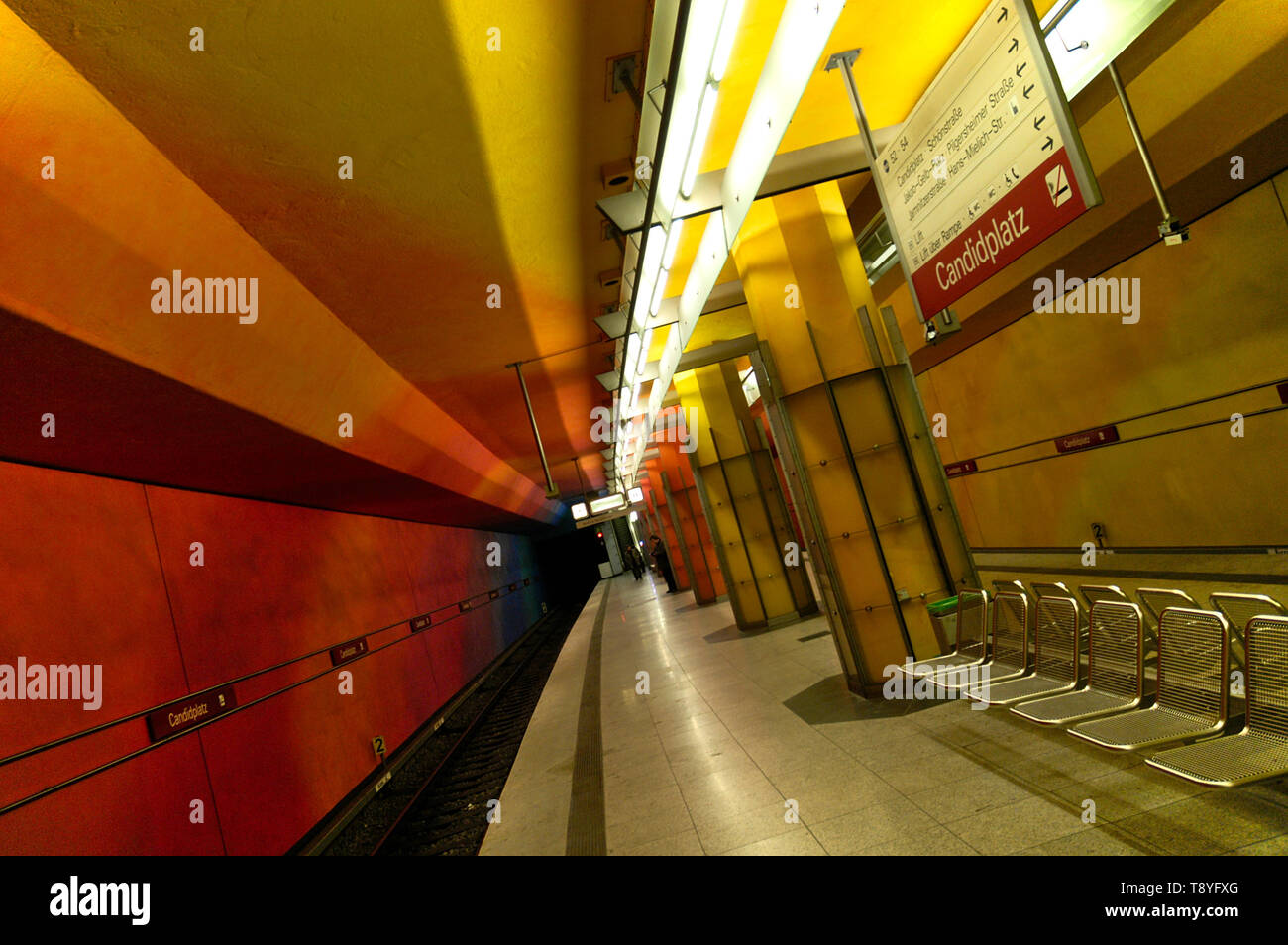 Colorful subway station Candidplatz in Munich, Germany Stock Photo - Alamy