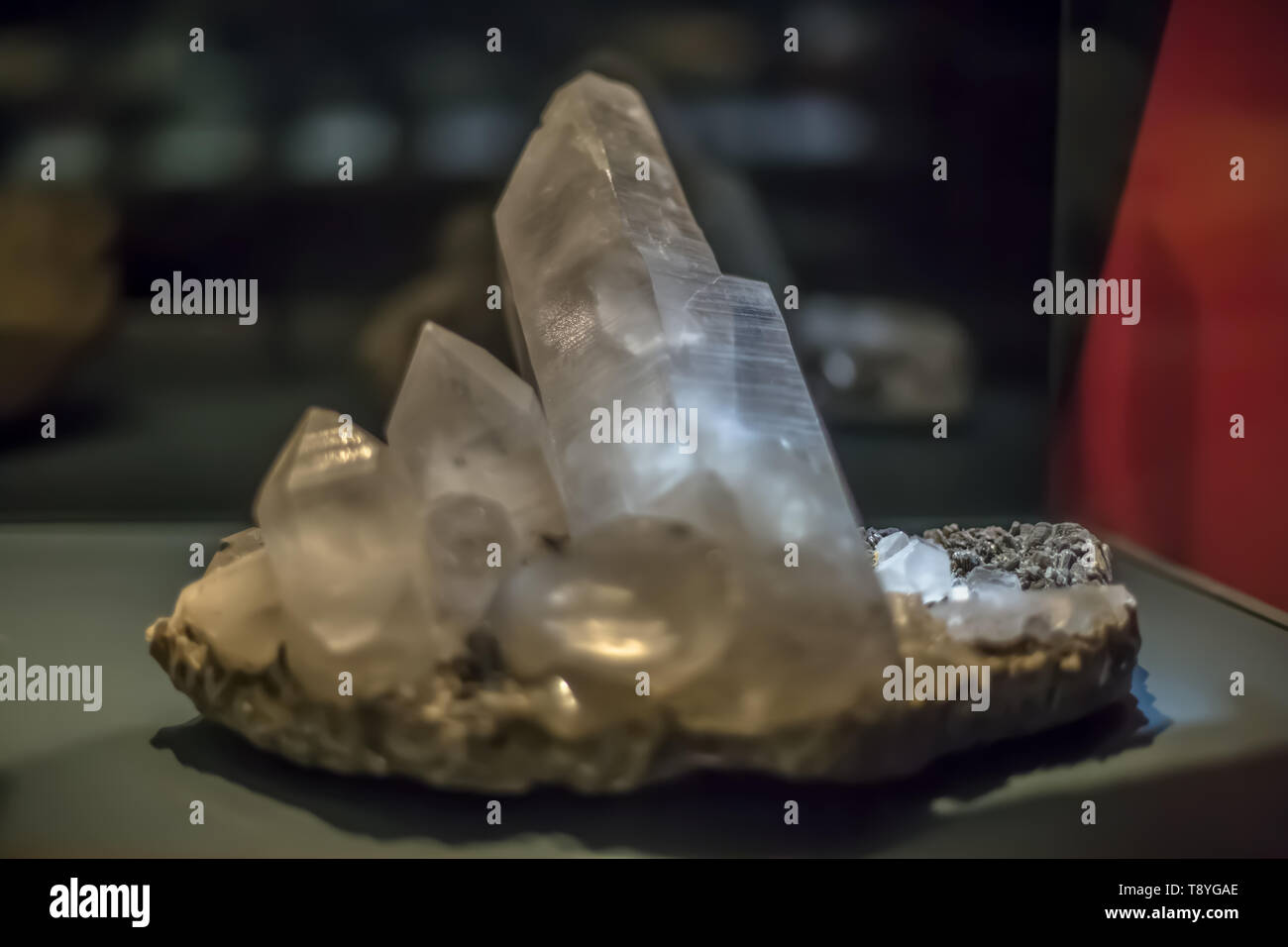 Detailed view of a mineral stone on blurred background Stock Photo - Alamy