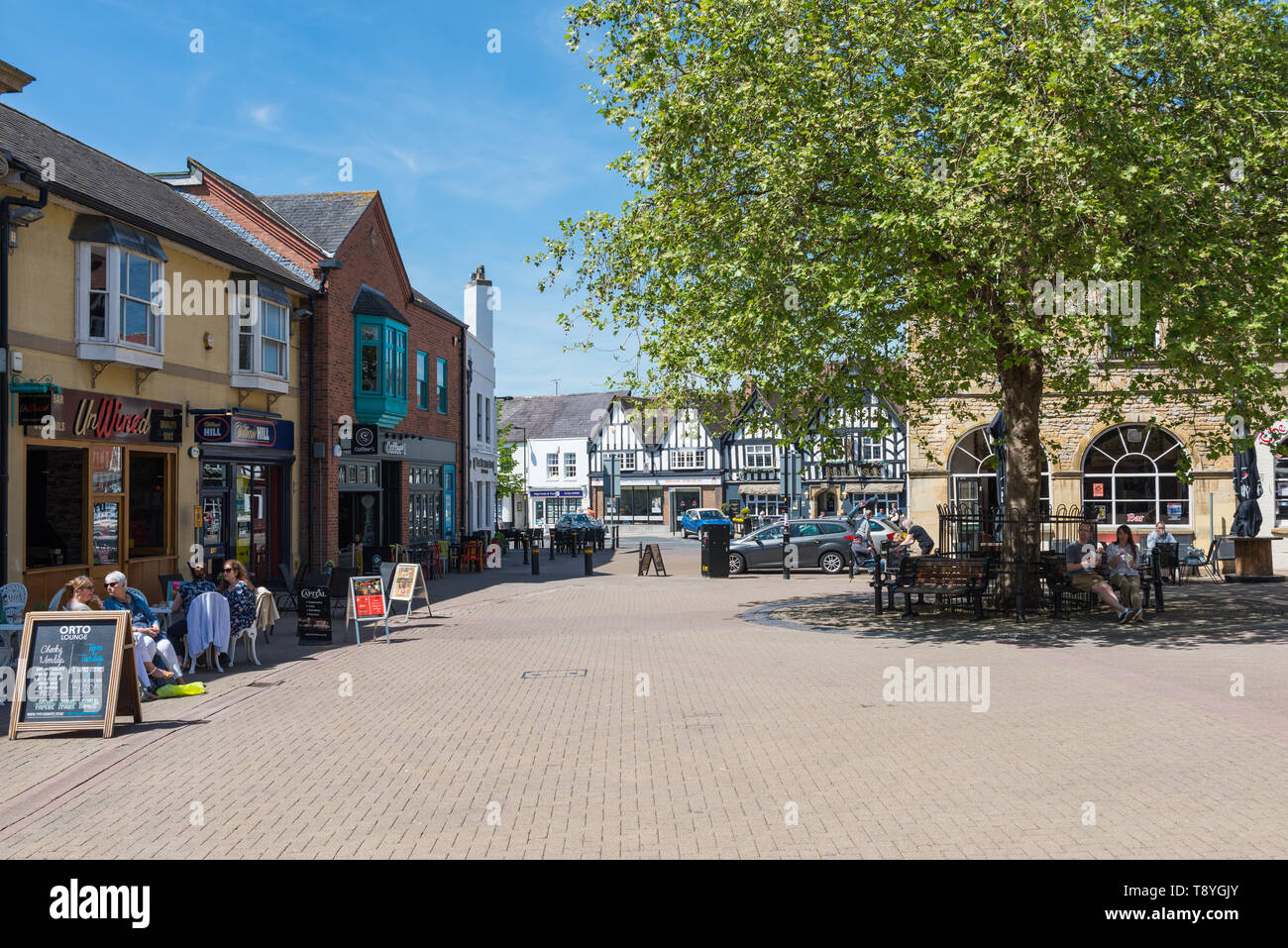 The Market Square in the centre of the market town of Evesham ...