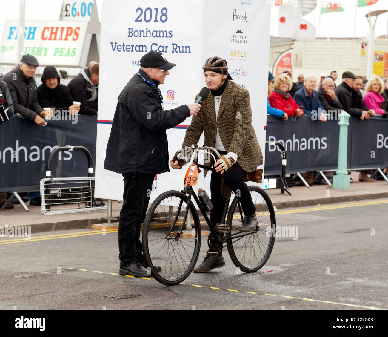 A Veteran Cyclist being interviewed, after successfully completing the ...