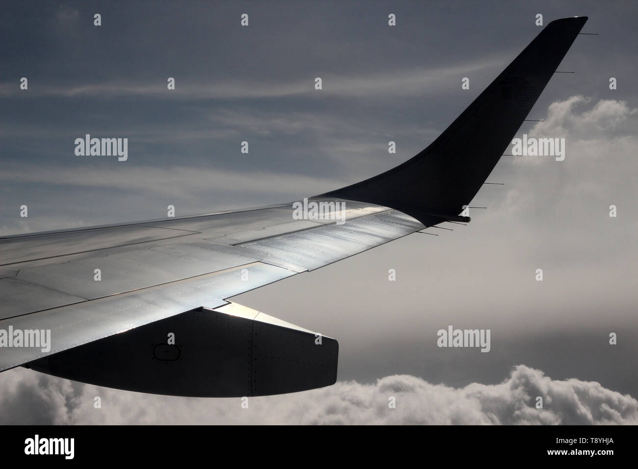 Closeup of an airplane wing Stock Photo - Alamy