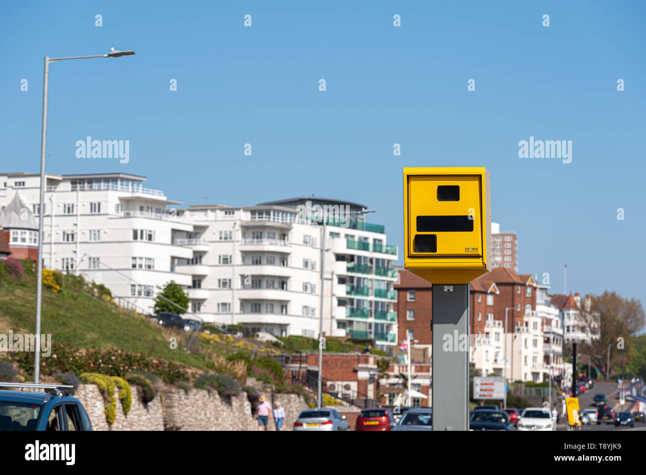Speed camera on Western Esplanade, Southend on Sea, Essex, UK. Cars ...