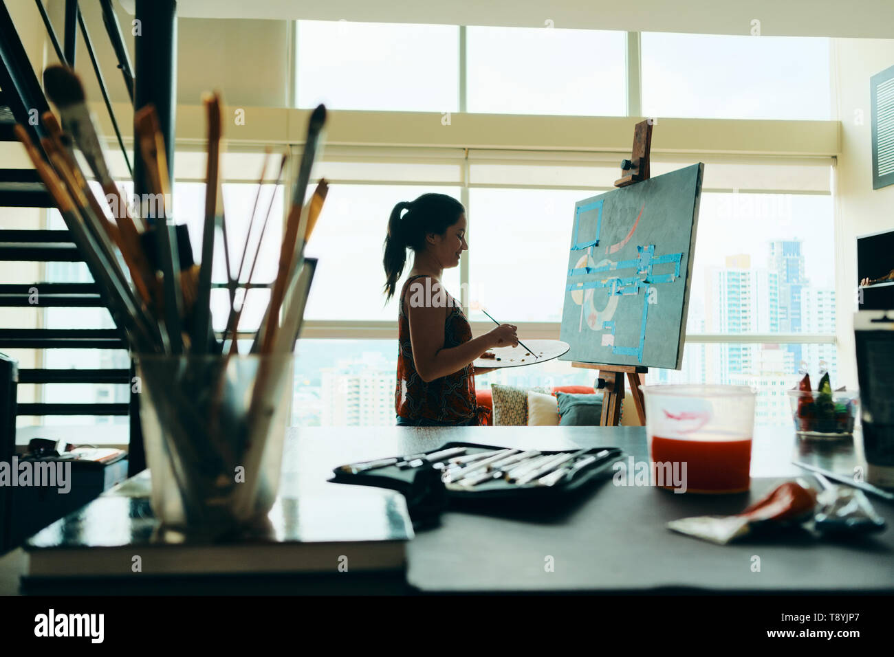 Practicing painting hi-res stock photography and images - Alamy