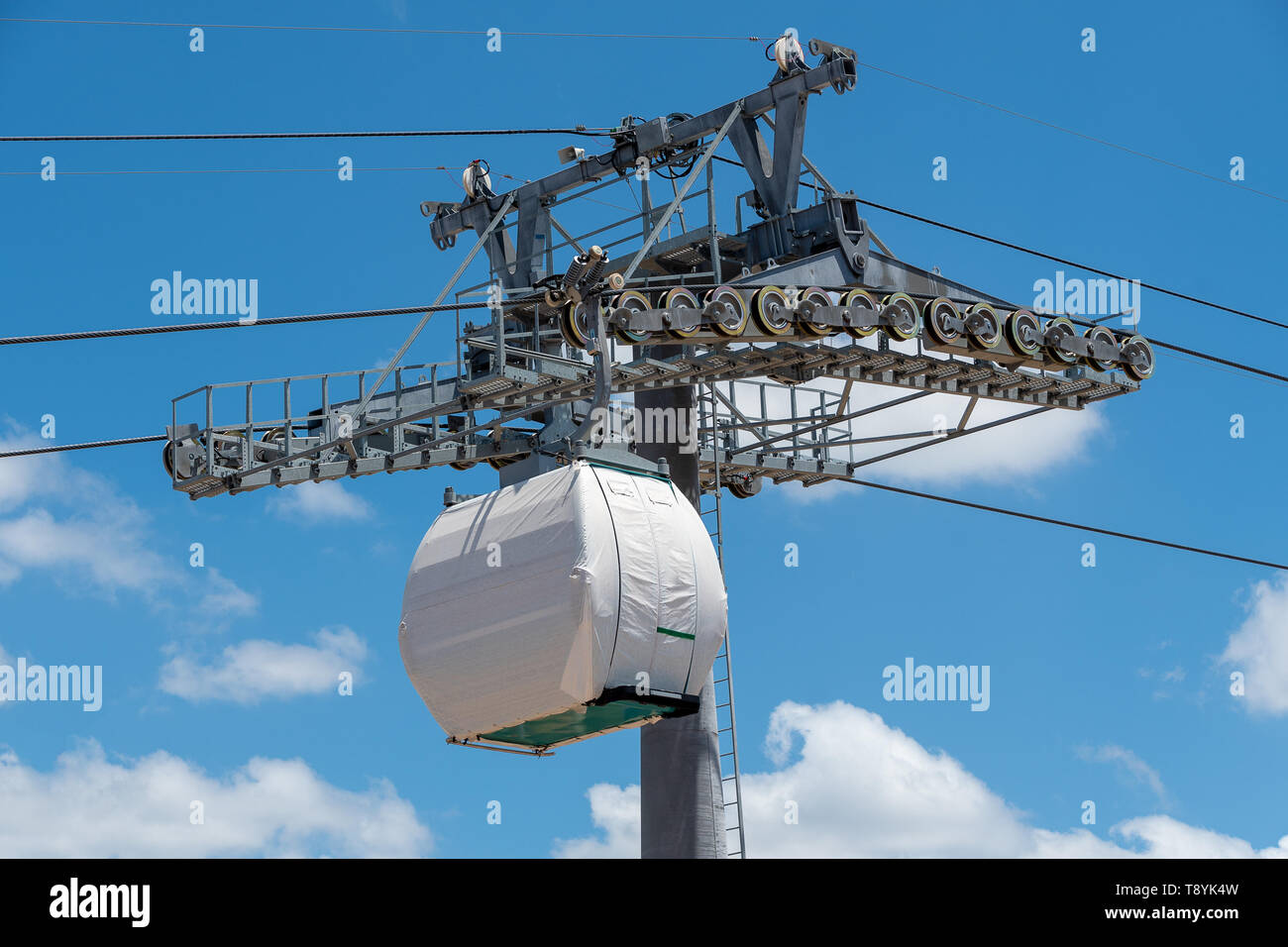 Cable car system being tested with new cars Stock Photo - Alamy