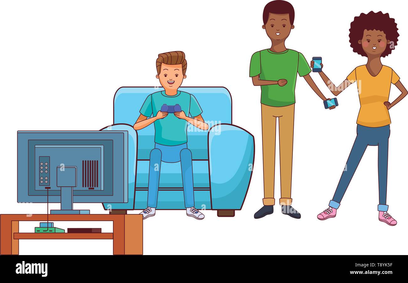 Millennial people gaming party Stock Vector Image & Art - Alamy