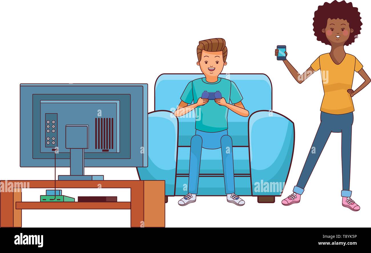 Millennial people gaming party Stock Vector Image & Art - Alamy