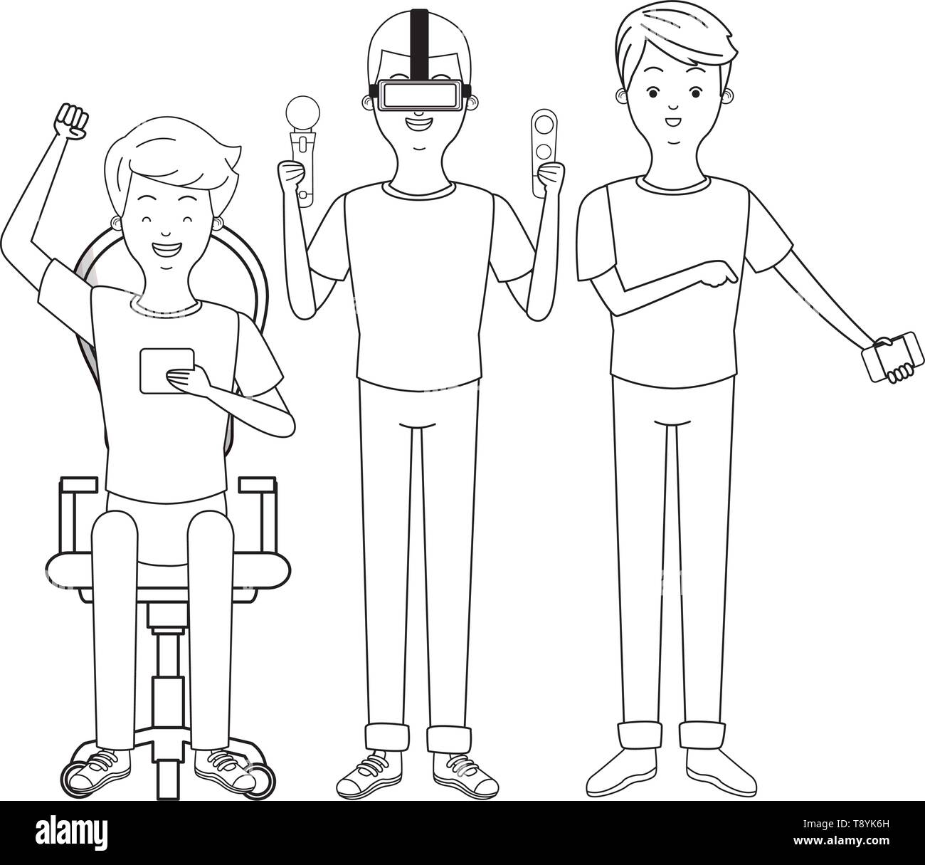 Device millennial Black and White Stock Photos & Images - Alamy