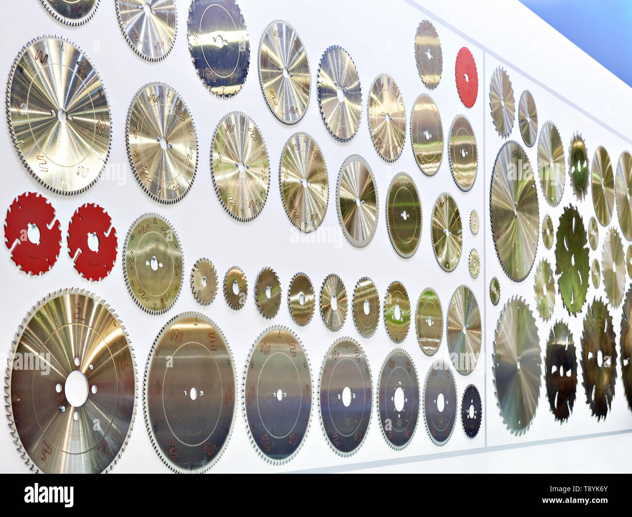 Circular saw machine blades disc for wood in store Stock Photo - Alamy