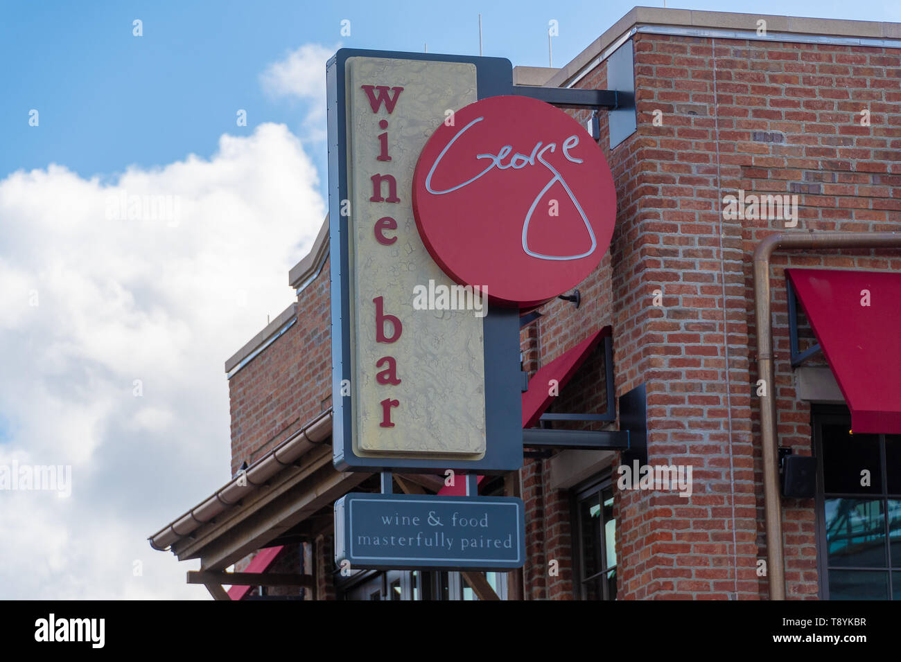 ORLANDO, USA: MAY 01 2019: Exterior image of the Wine Bar George ...