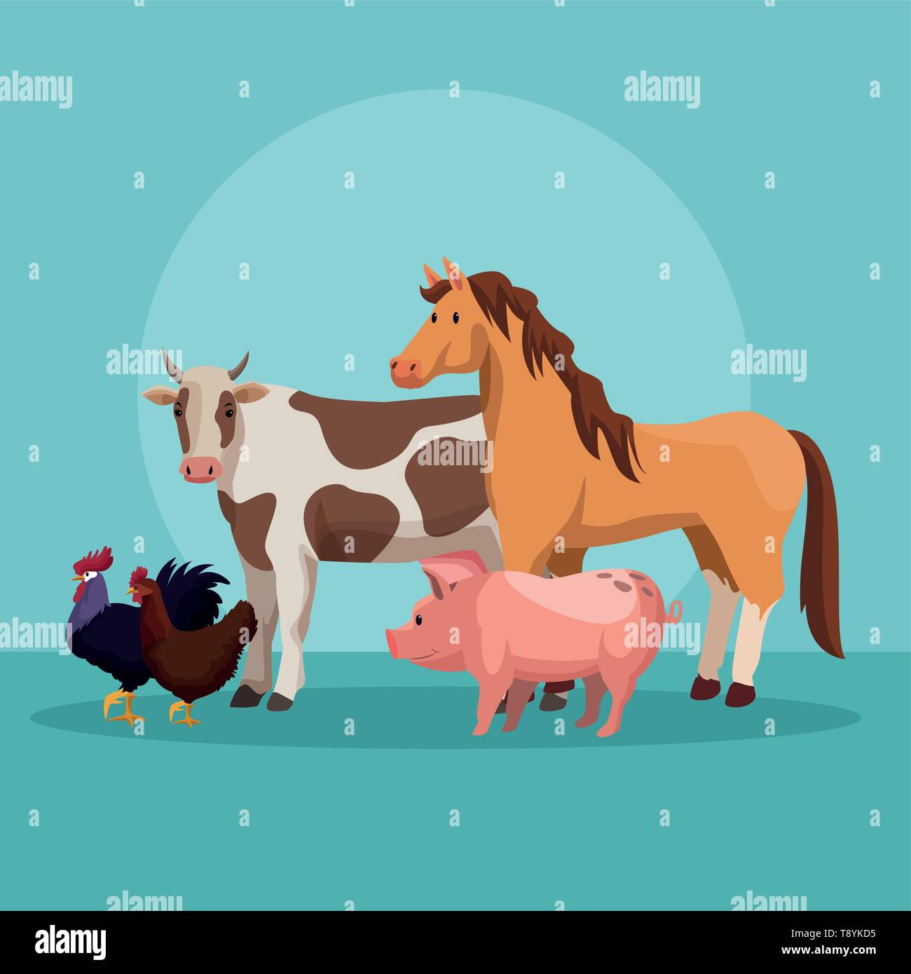 Sunrise field animals Stock Vector Images - Alamy
