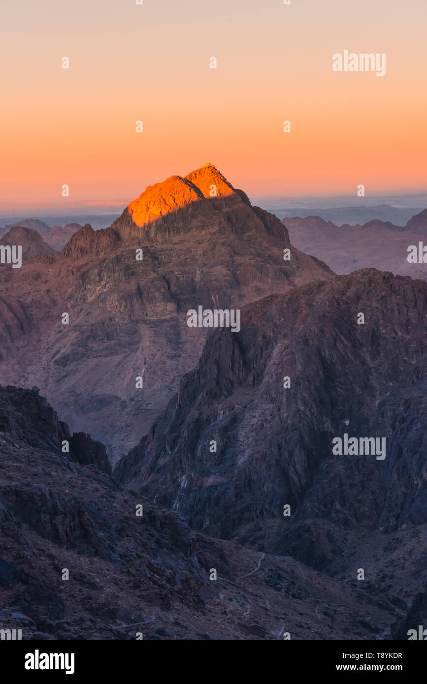 Sunset over sacred Mount Moses Sinai desert, Egypt Stock Photo - Alamy