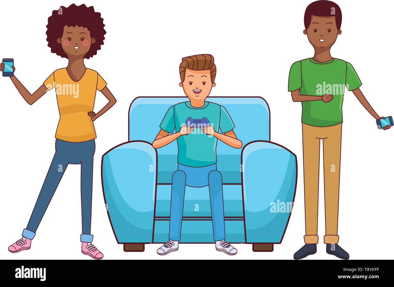 Millennial people gaming party Stock Vector Image & Art - Alamy