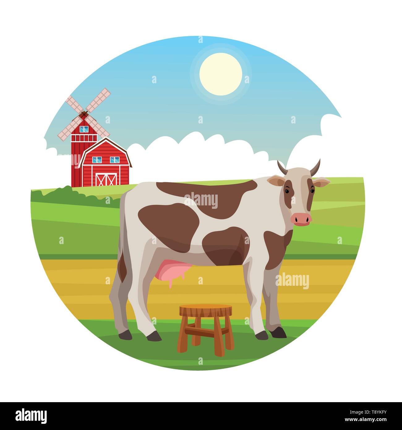 Animal farm sunset Cut Out Stock Images & Pictures - Alamy
