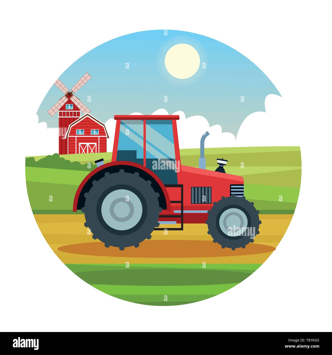 Farm tractor rural cartoons Stock Vector Image & Art - Alamy
